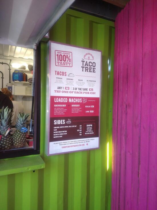 Menu at The Taco Tree restaurant, Reading