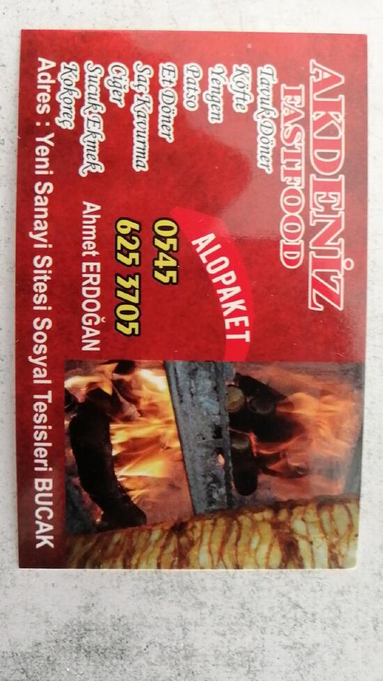 Menu at AKDENİZ FAST FOOD, Bucak