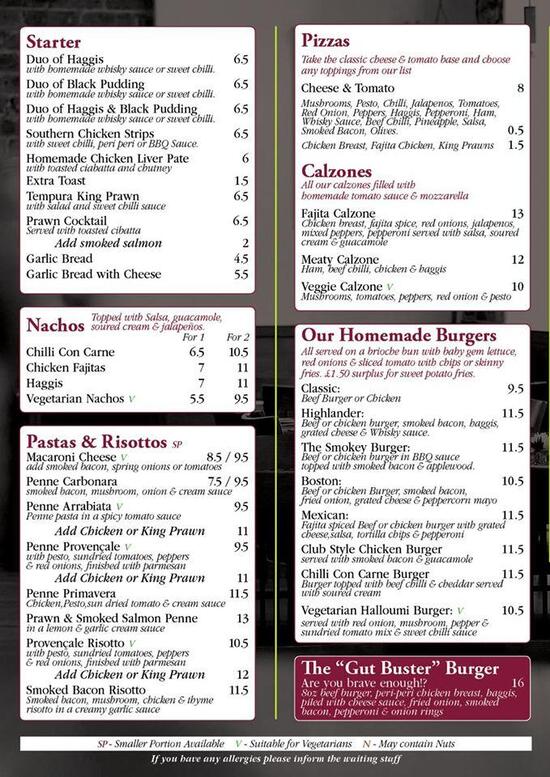 Menu at Royal Hotel Bar & Restaurant, Penicuik