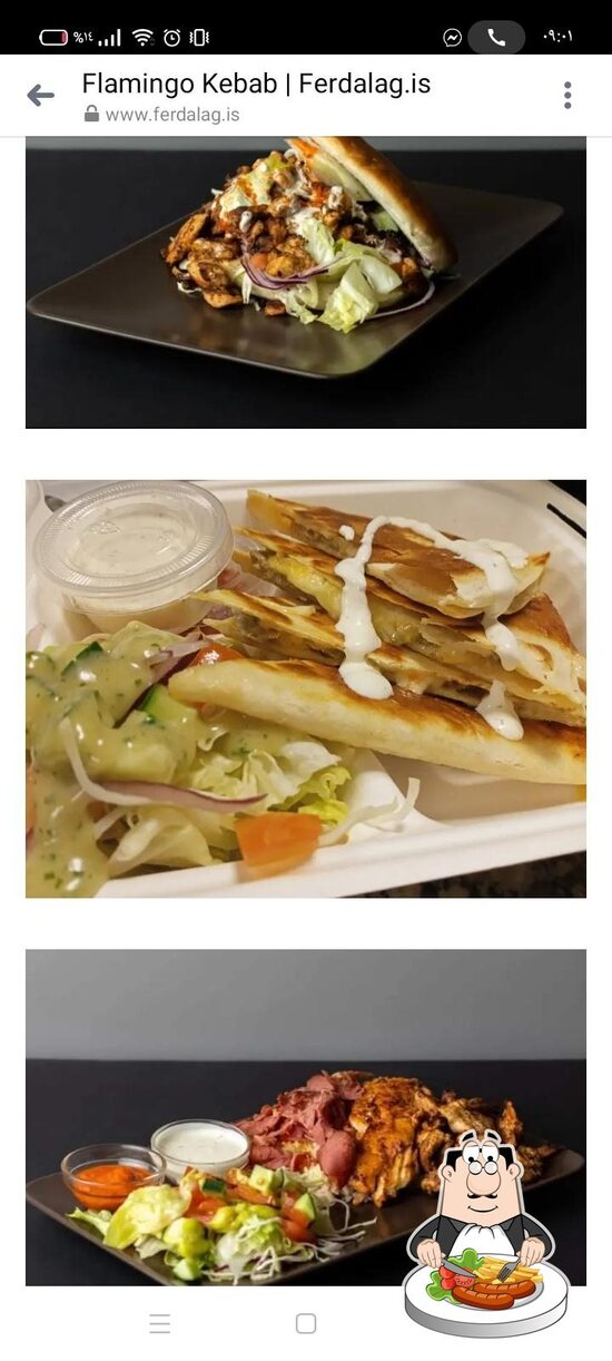Menu at Flamingo Kebab restaurant, Akranes