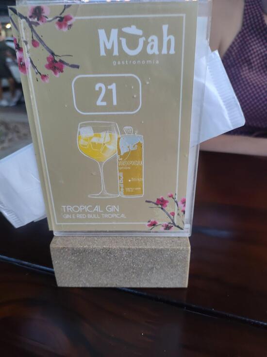 Menu at Muah Gastronomia restaurant, Rio de Janeiro