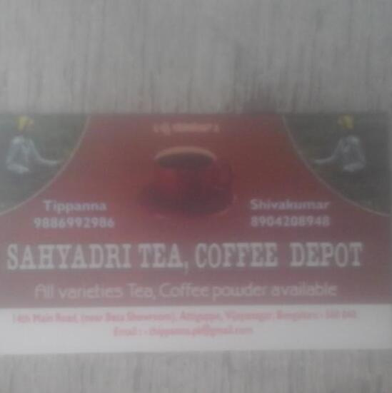 Menu at Sahyadri Tea, Coffee Depot, Bengaluru