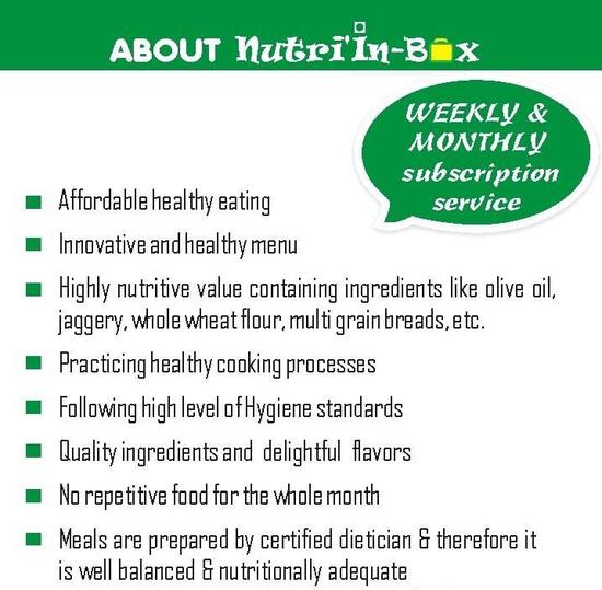 Menu at Nutri'In-box, Jaipur