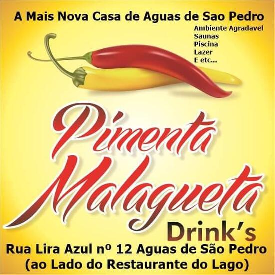 Menu at Pimenta Malagueta Drink's club, São Pedro