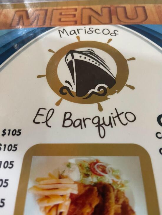 Menu at Mariscos El Barquito, Matamoros, Calle Tercera Terán y