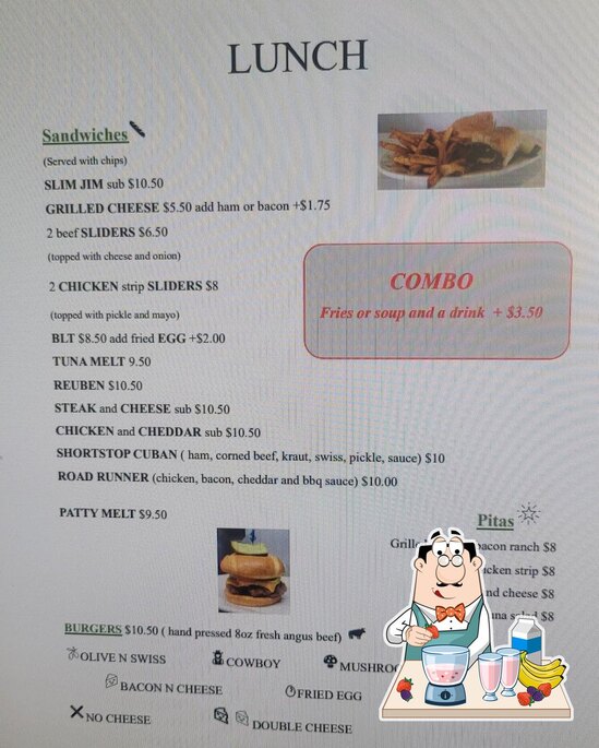 Menu at Shortstop Family Diner restaurant, Clay Township