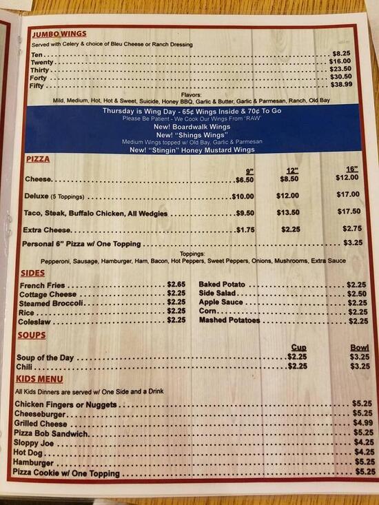 Menu at Port West Restaurant, Westernport