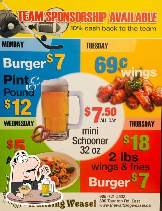 Menu at Waltzing Weasel Pub - Oshawa, Oshawa