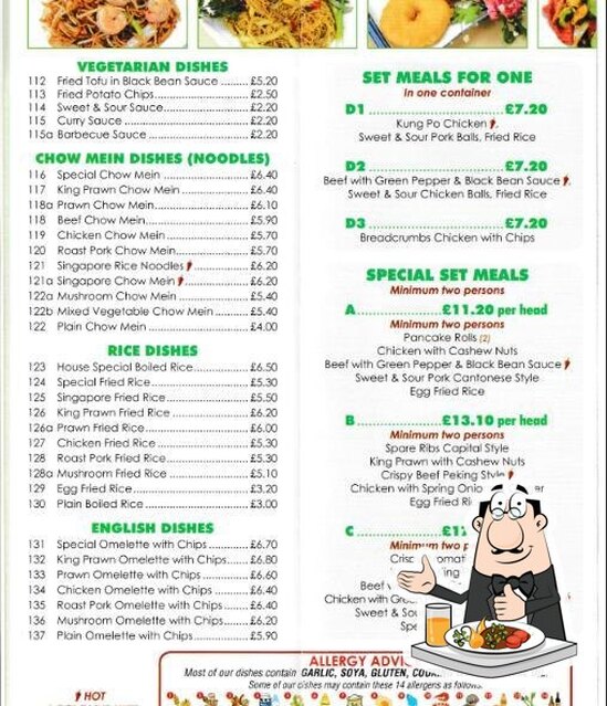 Menu at Aroma fast food, Winslow