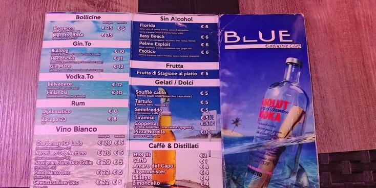 Menu at Blue - Rooftop Aperitif pub & bar, Nettuno