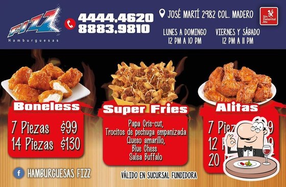 Menu at Fizz Burger Fundidora restaurant, Monterrey