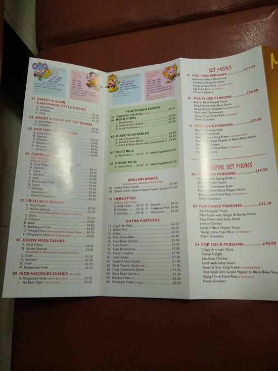 Man Lee Derby Ltd, Derby - Restaurant menu, prices and reviews
