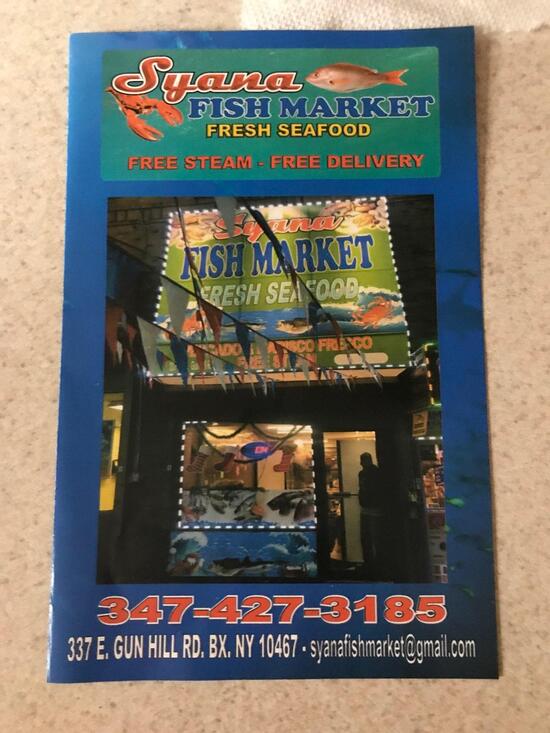 Syana Fish Market in Mount Vernon - Restaurant menu and reviews