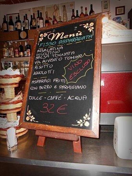 Menu at Trattoria Della Pace restaurant, Santena