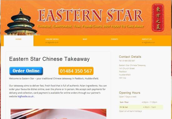 Menu at Eastern Star fast food, Huddersfield