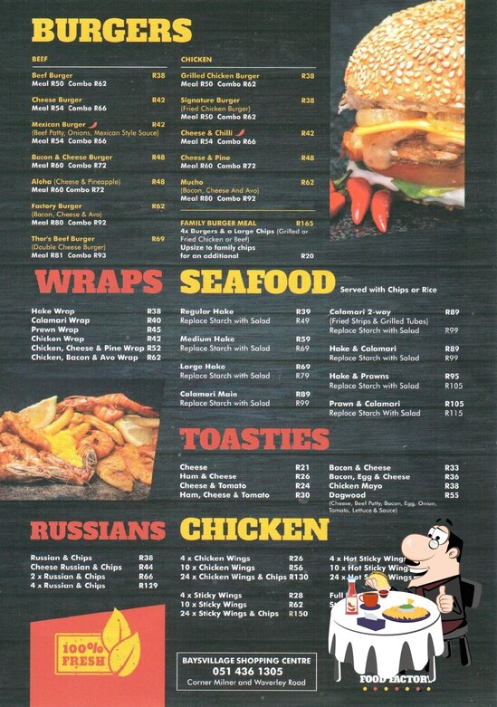 Food Factory, Bloemfontein - Restaurant menu, prices and reviews