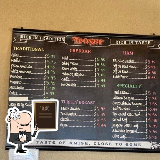 Menu at The Butcher's Nook restaurant, Plains, 600 W Railroad Ave