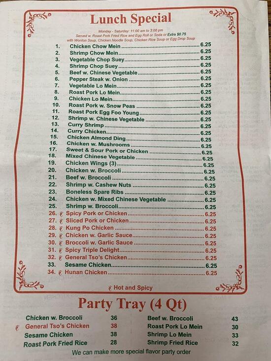 Menu at Cheng's Kitchen restaurant, Alpha