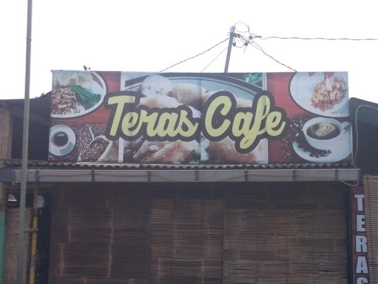 Menu at teras cafe, Balecatur