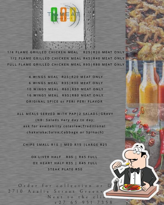 Menu at The Meat Zone Eats restaurant, Soweto