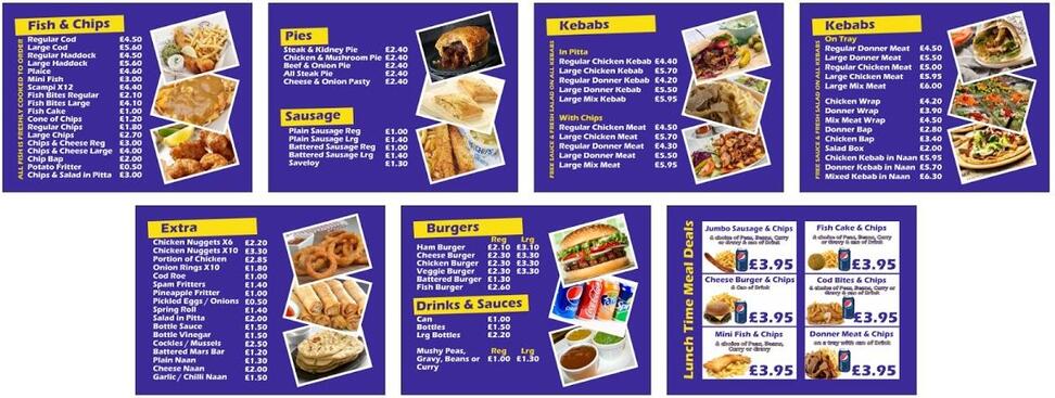 Menu at Frydays restaurant, Lincoln