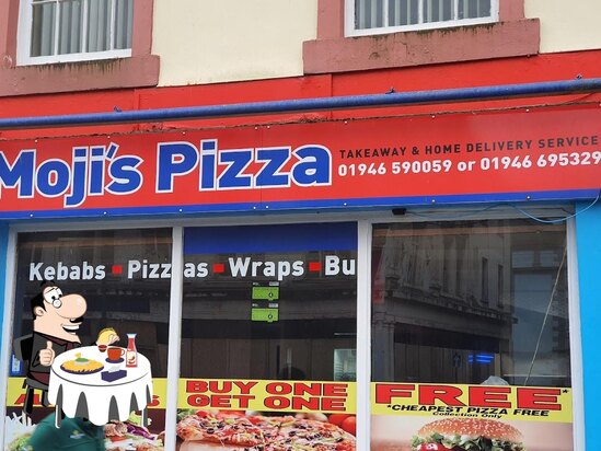 Menu at Moji's Pizza pizzeria, Whitehaven