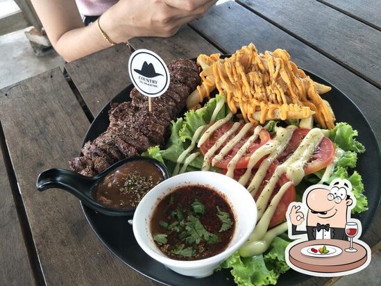 Menu at Country Burger restaurant, Thap Sakae