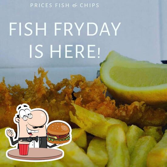 Menu at Price's Fish & Chips restaurant, Ringwood