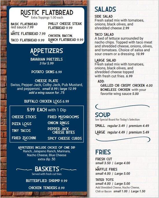 Menu at High Street Pub & Grill, Sharpsville
