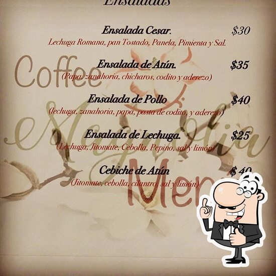 Menu at Coffee Magnolia restaurant, Guadalajara