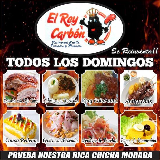 Carta del restaurante El Rey Carbón, Huancayo