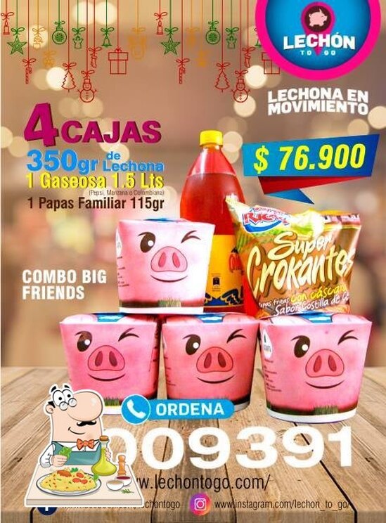 Carta del restaurante Lechón To Go Lechona en Movimiento, Bogotá