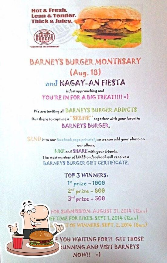 Menu at Barneys Burger - Cag. de Oro, Cagayan de Oro