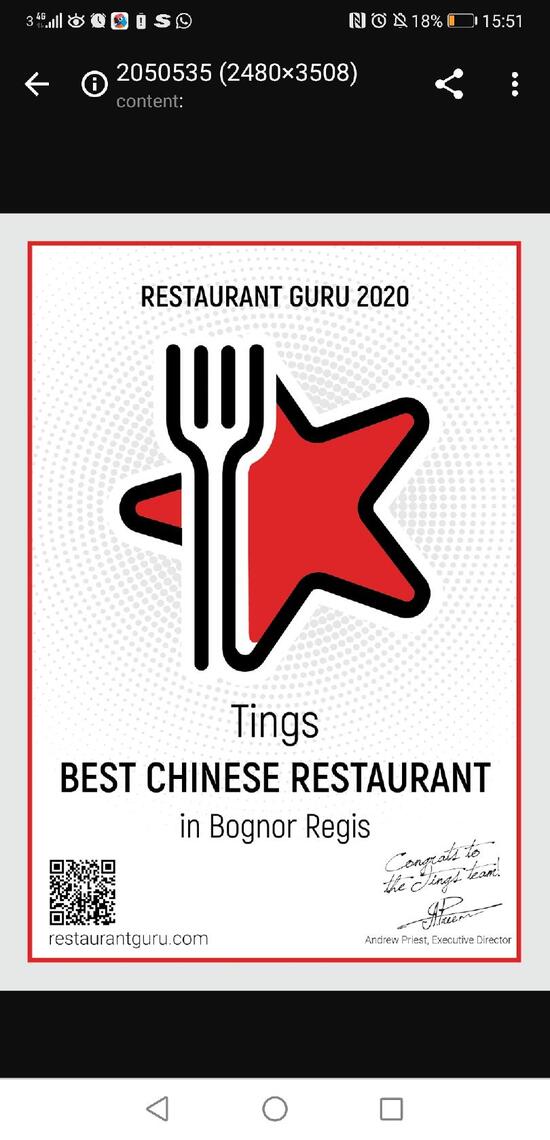 Menu at Tings Chinese Takeaway fast food, Bognor Regis