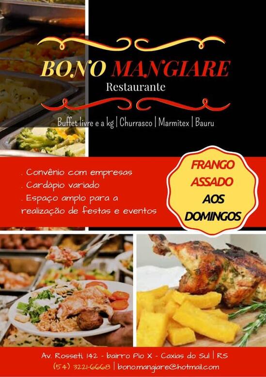 Menu em Bono Mangiare restaurante, Caxias do Sul