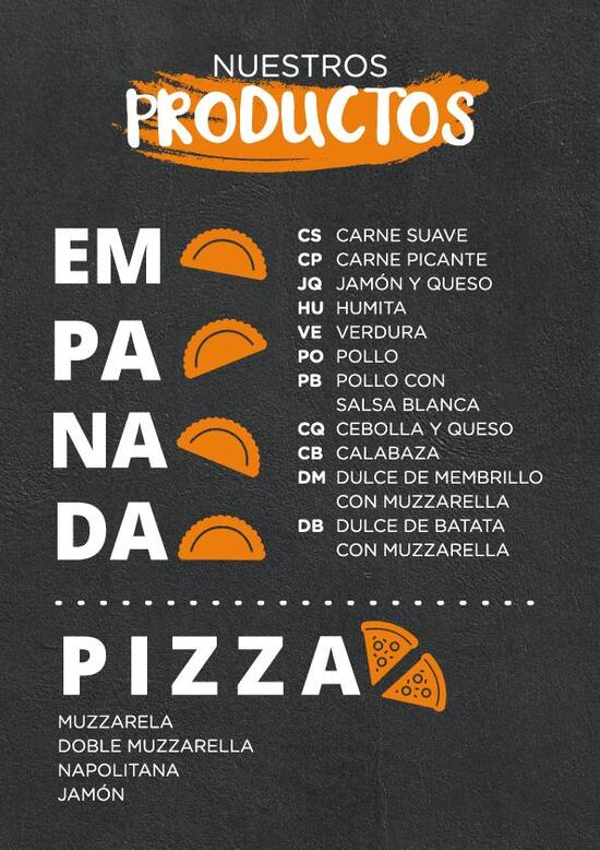 Menu at Kiosco de Empanadas restaurant, Bahía Blanca