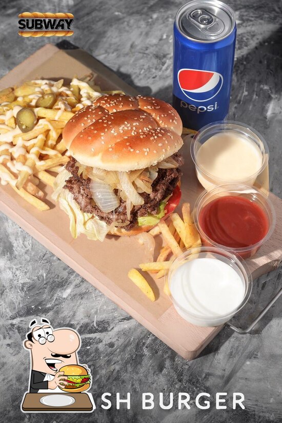 Menu at SUB WAY restaurant, Egypt