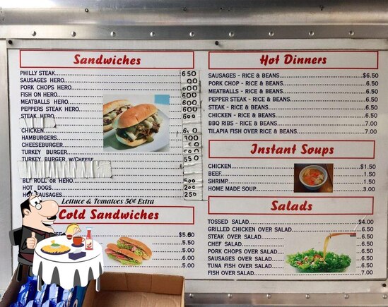 Menu at Mike's Coffee Express cafe, New York City, 23rd Ave