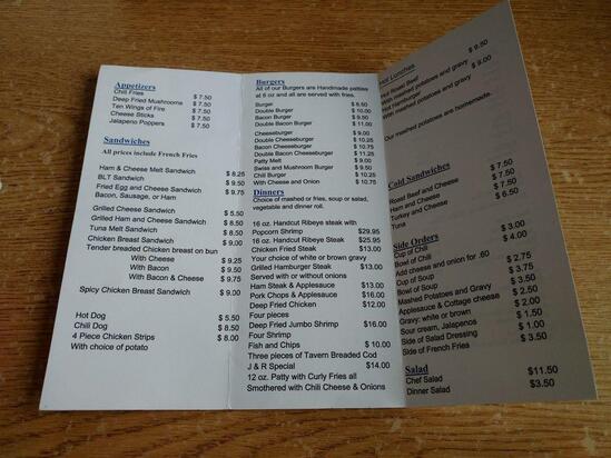 Menu at Mitch's Cafe, Farson, US-191
