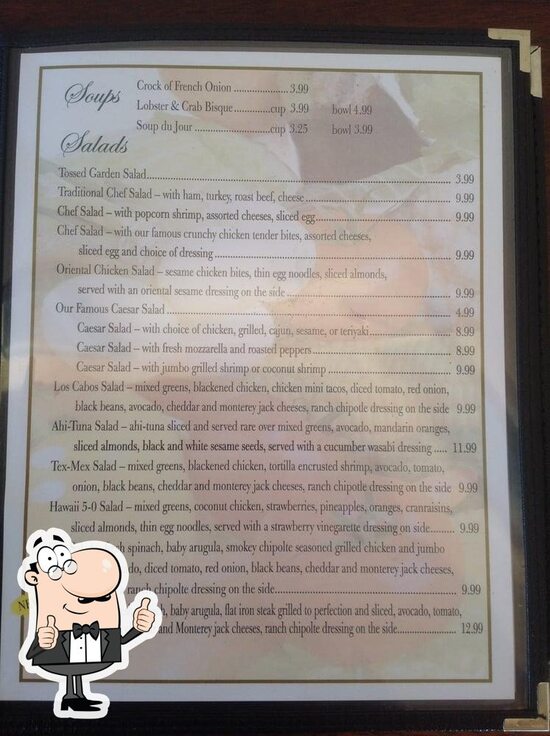 Menu at Bistro Avon Inc. restaurant, Avon-by-the-Sea