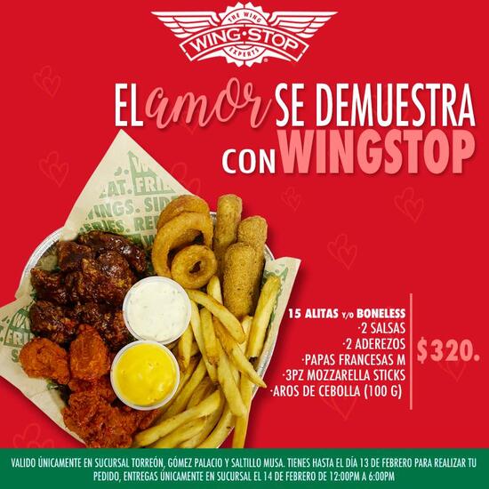 Menu at Wingstop Saltillo Musa pub & bar, Saltillo