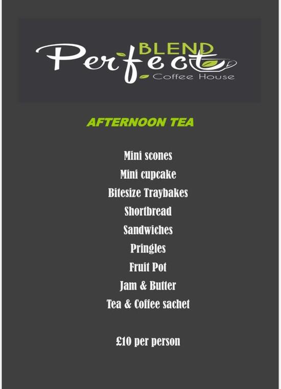 Menu at Perfect Blend Coffee House, Portadown