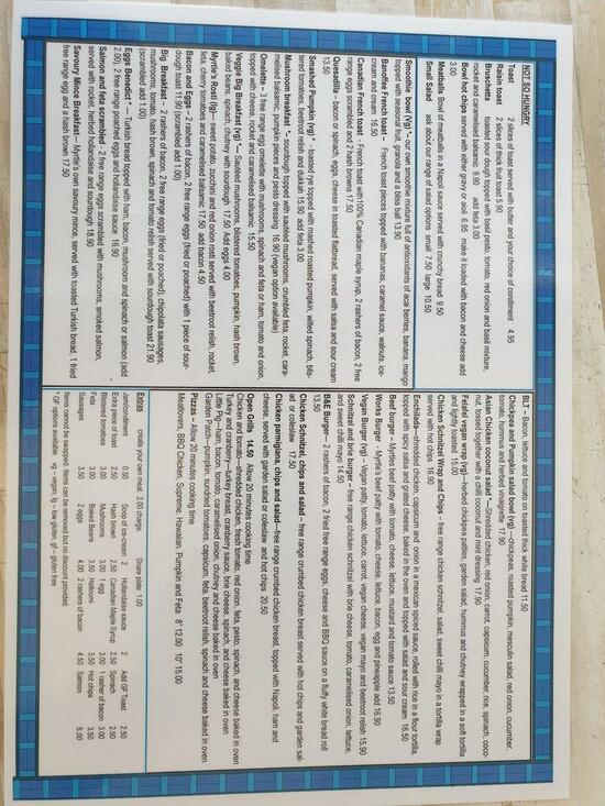 Menu at Myrtle's Cafe/Jo&Li Kebas, Meridan Plains