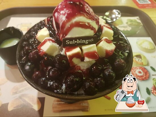 Menu at Sulbing cafe, Seoul, 225 Achasan-ro