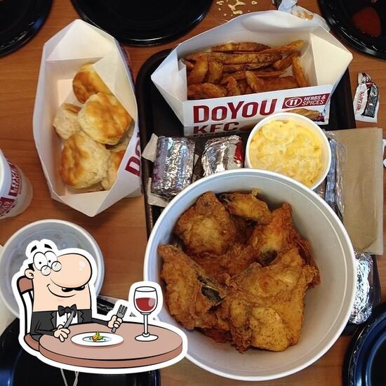 Menu at KFC fast food, Galveston, 61st St