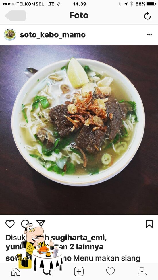 Menu at Soto Kebo Khas Kudus "Mamo" restaurant, Semarang