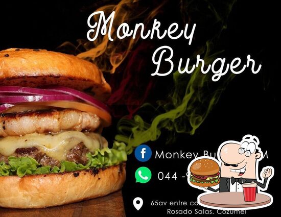 Menu at Monkey Burger restaurant, San Miguel de Cozumel, 20 Av. Sur ...