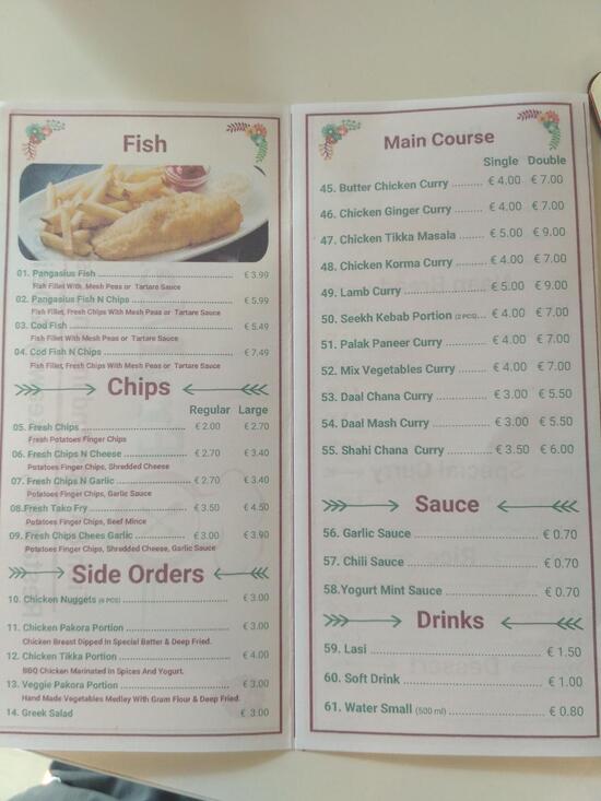 Menu at Fry Menu, Nicosia, Stasandrou 8a-8b