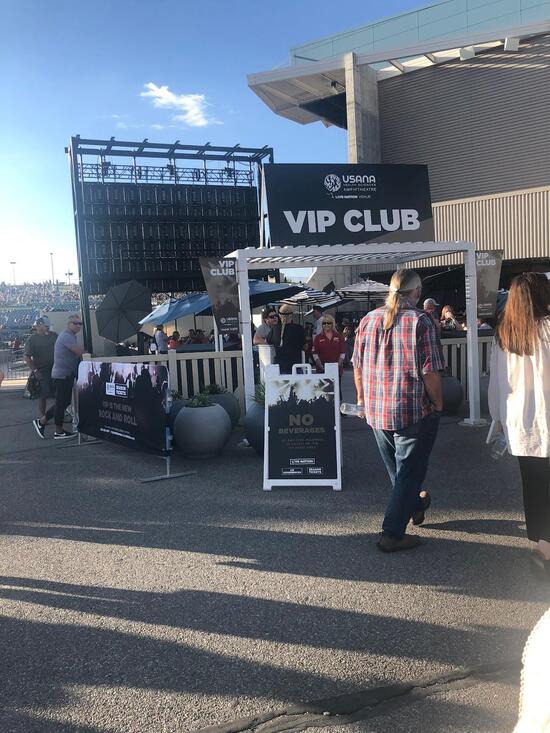 Menu at USANA VIP club, West Valley City