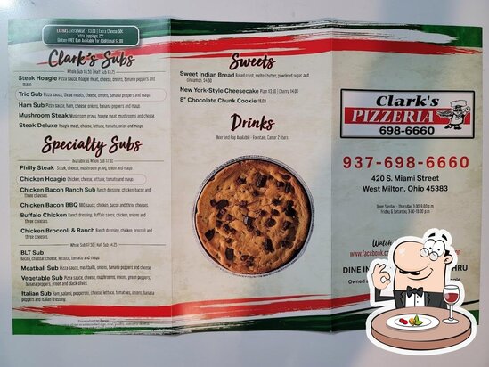 Menu at Clark's Pizzeria LLC, West Milton